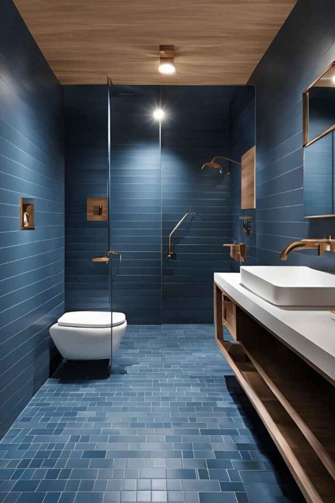 20 Blue Bathroom Tiles Design for Floor and Wall