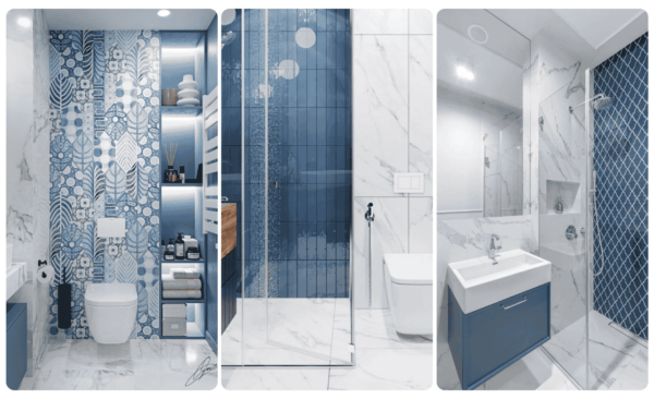 Top 20 Blue Bathroom Tiles Design for Floor and Wall in 2025